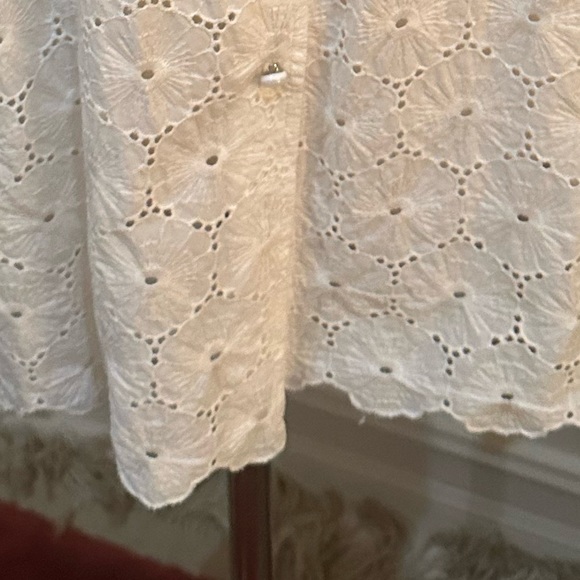 Talbots | Tops | Talbots White Eyelet Long Sleeve Blouse Nwot Size 8 | Poshmark